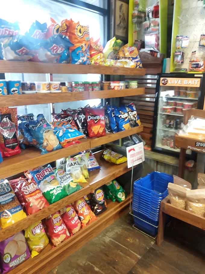 Chip selection that rivals any convenience store, but with infinitely more charm and significantly better overhead lighting aesthetics.