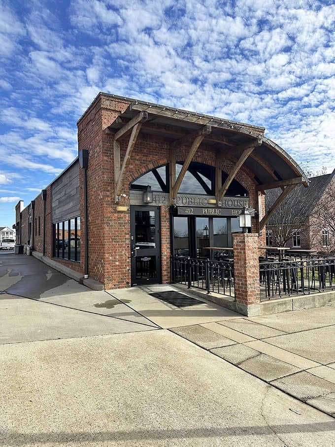 412 Public House blends historic brick with modern dining in a space that honors both eras beautifully.
