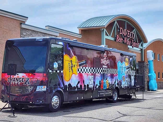 That tour bus outside isn't just for show, it's proof this place takes its rock and roll credentials seriously.