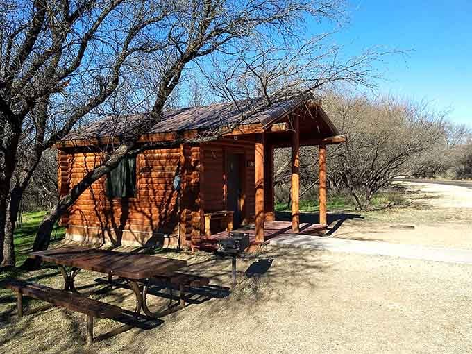 Rustic cabins offer camping with walls and roofs, perfect for people who like nature but also appreciate not sleeping on rocks.