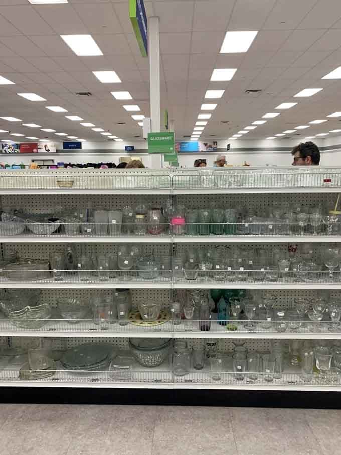 Glassware gleaming on shelves, ready to class up your dinner parties without the fancy store markup.
