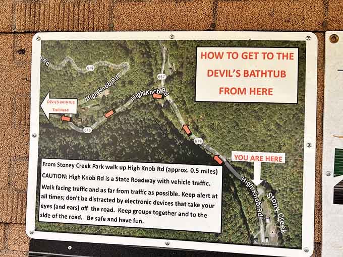 Trail maps guide you through the wilderness, because even paradise needs directions when it's this well hidden from civilization.