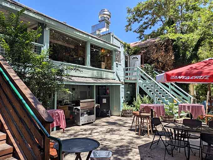 Sabrina's outdoor seating area proves that dining al fresco beats any fancy restaurant with actual walls every time.
