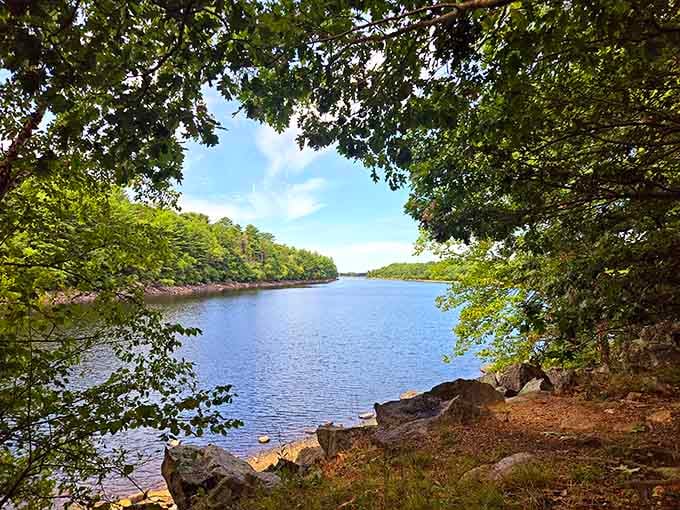 Walden Pond in Lynn Woods offers the kind of peaceful water views that make you forget about treasure entirely.