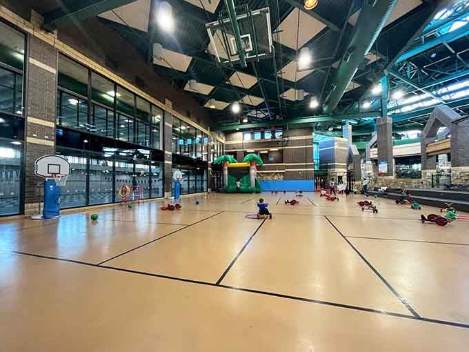 The gymnasium floor gleams with possibility, ready for basketball, running, or whatever chaos children dream up next.