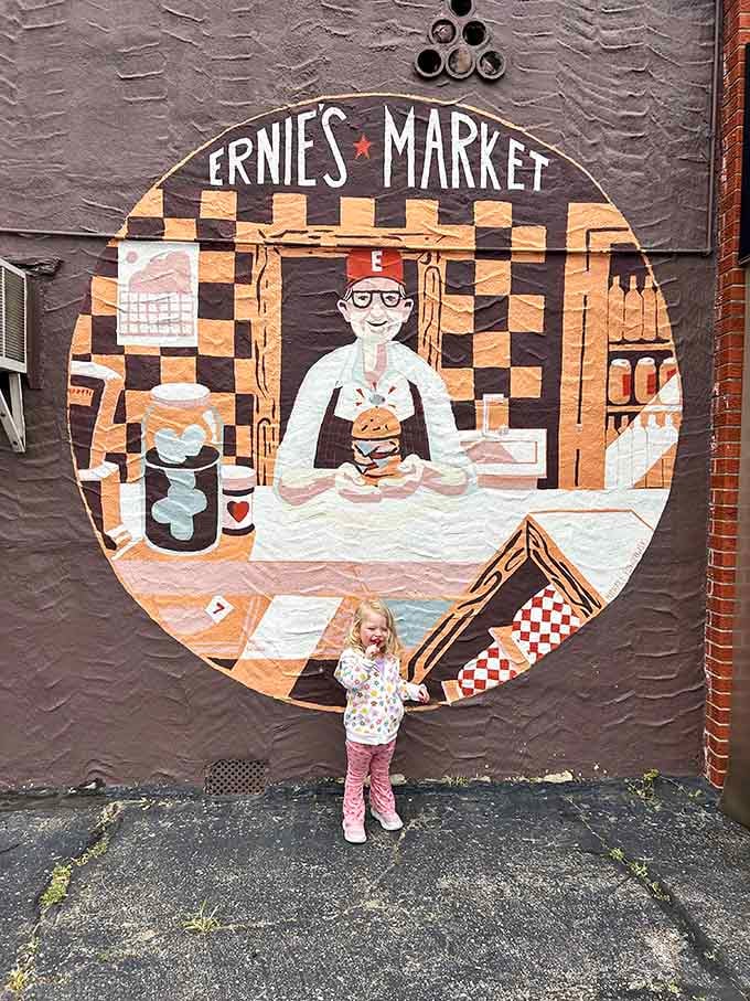 The cheerful mural outside celebrates the art of sandwich-making with the kind of charm you can't manufacture or fake.