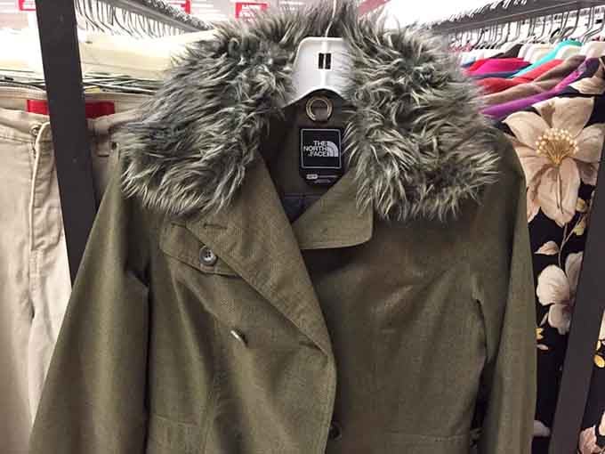 A North Face coat on a thrift store rack. That's not luck. That's what patience looks like.
