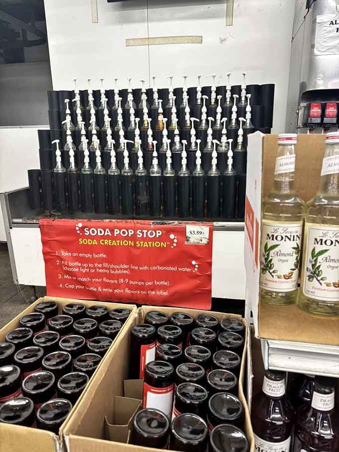Create your own soda at the Pop Stop station, where you become the mad scientist of carbonation.