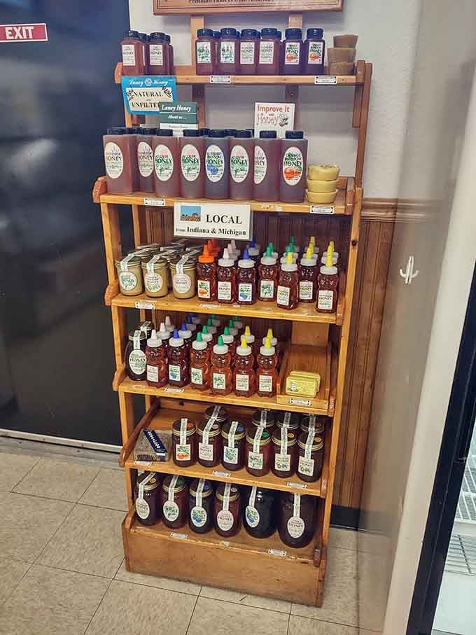 Local honey standing at attention, ready to sweeten your life one golden spoonful at a time.