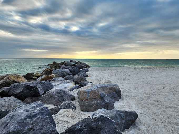 Rocky jetties provide front-row seats to Gulf sunsets that outperform any streaming service's programming.