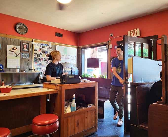 The order counter is where pancake dreams become delicious reality, one tall stack at a time.