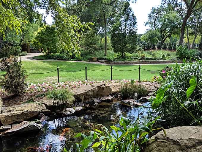 The botanical garden's tranquil pond and lush greenery offer an escape that feels miles away from civilization.