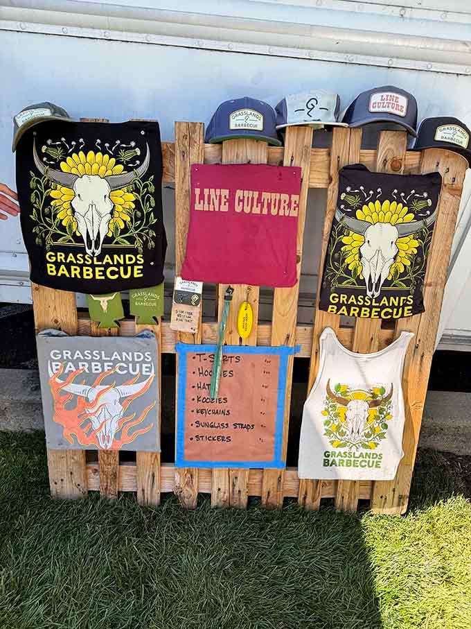 Grasslands merchandise featuring cow skulls and sunflowers: Texas spirit meets Pacific Northwest style with surprising success.