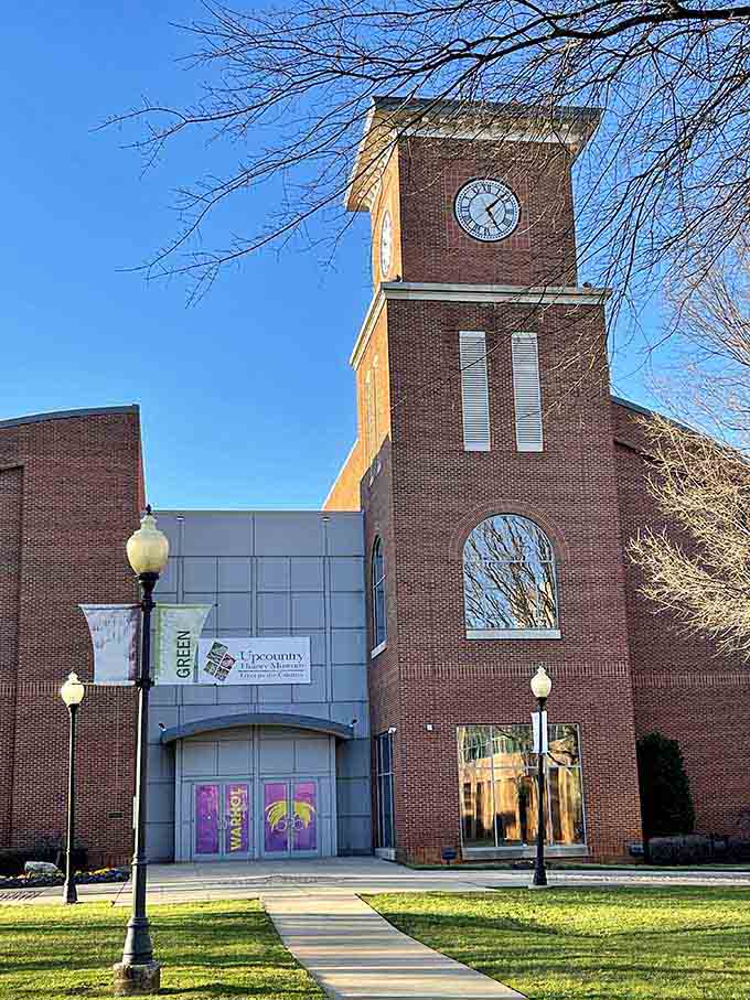 The Upcountry History Museum's clock tower stands as a handsome reminder that Greenville respects its past while embracing its future.