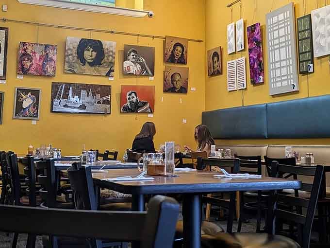 Real people enjoying real food in a real neighborhood spot, no Instagram filters required for this authenticity.