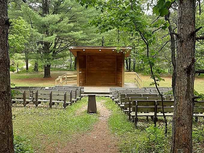 An outdoor amphitheater where nature provides the soundtrack and the stars handle the lighting design.