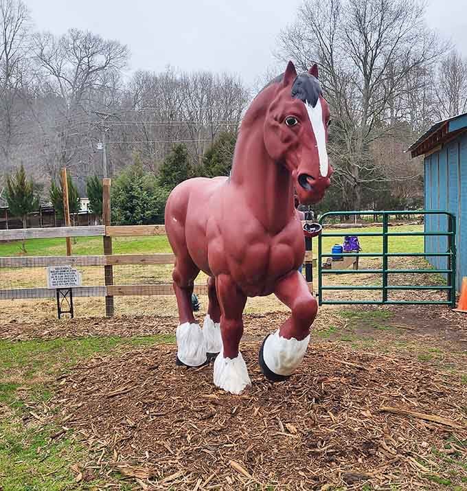 This majestic statue stands guard, reminding everyone that dreams really do come in all sizes and colors.