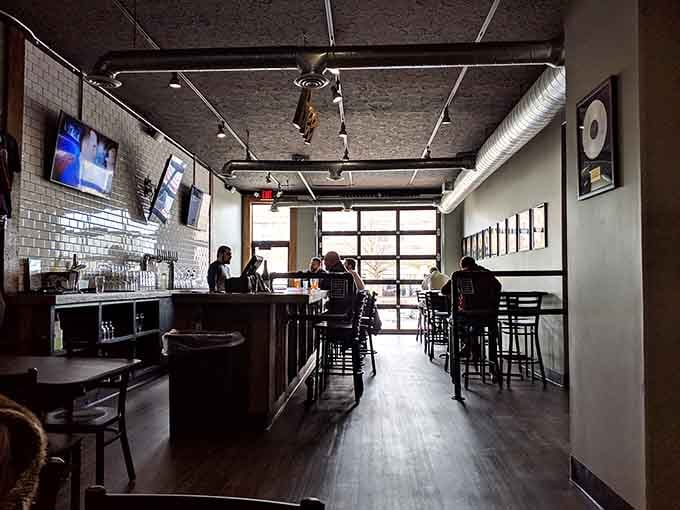 Bar area features sports memorabilia and screens for when you need entertainment with lunch.