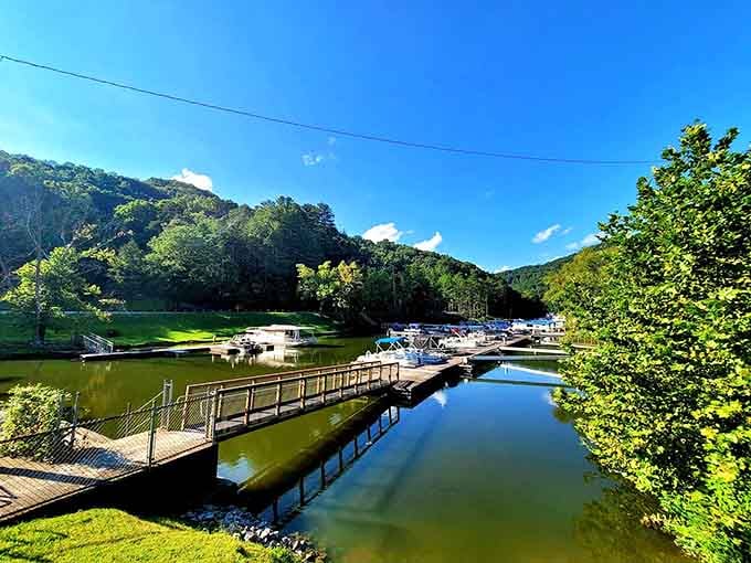 The marina sits ready to launch your next adventure, whether that's fishing or just floating around.