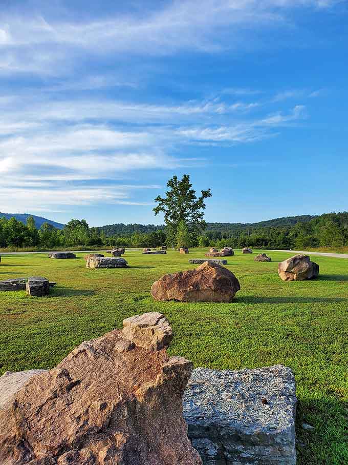 Massive boulders scattered across manicured grass create an otherworldly landscape that photographers absolutely adore.