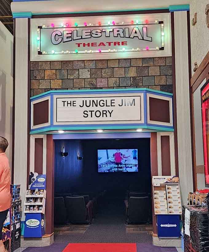 The Celestial Theatre tells the store's story, turning grocery history into actual entertainment you can watch.