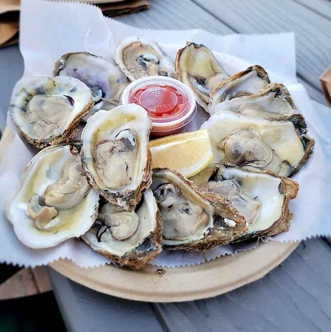 Fresh oysters on the half shell with cocktail sauce are nature's perfect food, assuming nature intended food to be slurped enthusiastically.