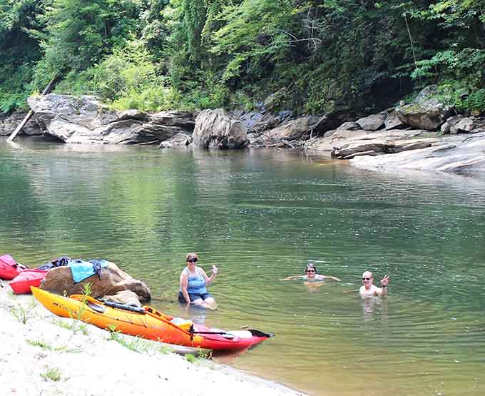 Summer swimming in these clear mountain waters beats any crowded public pool, and the admission price is absolutely unbeatable: free.