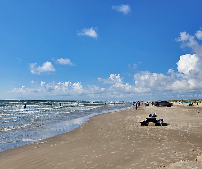 Even the simple beach facilities here have million-dollar views that make eating your sandwich feel downright fancy somehow.