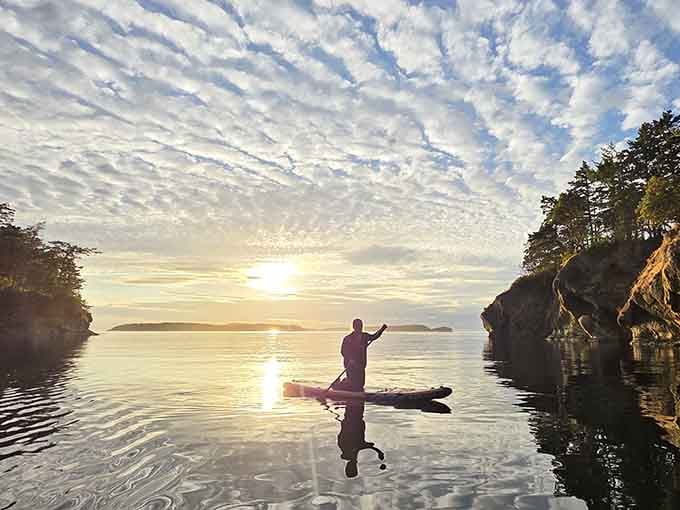 Morning paddle sessions here are better than therapy, cheaper too, and the view beats any office.