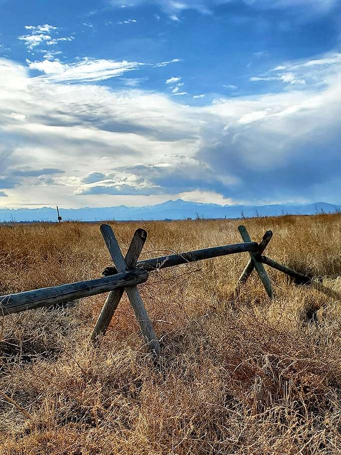 Weathered fencing and golden plains create an eerily beautiful landscape with a haunting military past.
