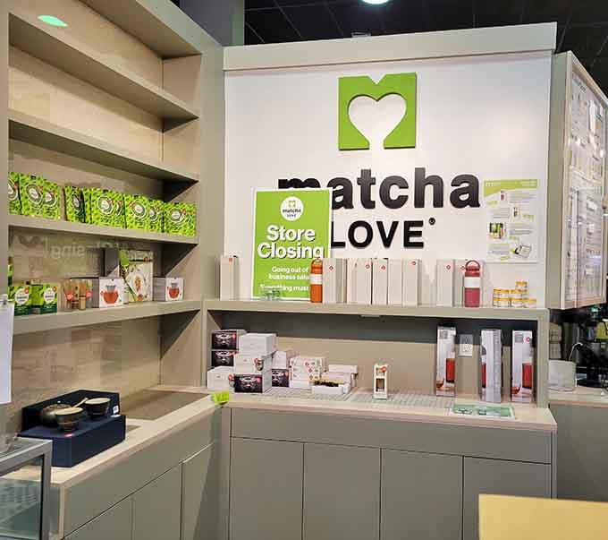 A matcha station dedicated entirely to green tea everything, from drinks to desserts to products you'll impulse buy.