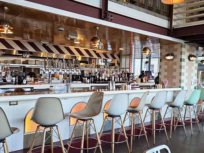 Counter seating puts you right in the action, perfect for solo diners craving spaghetti companionship.