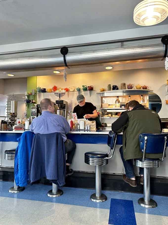Counter seating puts you front row for the griddle action and the best people-watching in town.