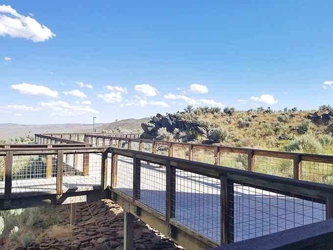 Wooden walkways lead you through the landscape, offering accessibility the original pioneers would have considered pure luxury magic.