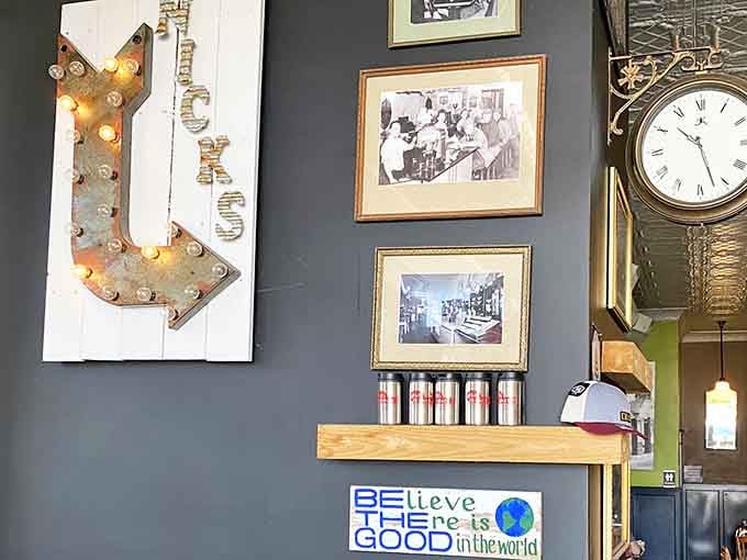 Vintage photographs and nostalgic decor remind you that good food and good times never really go out of style here.