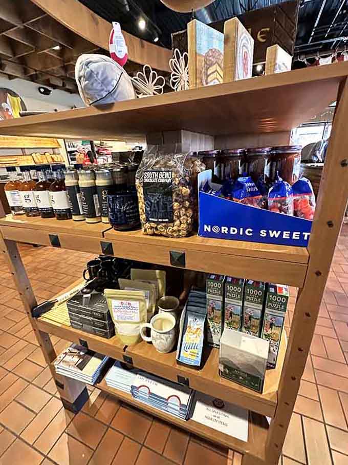 Shelves stocked with Nordic treats and Wisconsin pride, because why choose between heritage and hometown love?