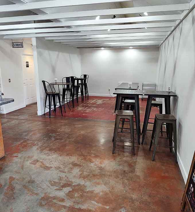 White walls and high-top tables offer a cool retreat when Arizona sunshine gets a little too enthusiastic.