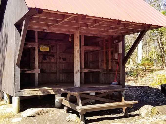 Rustic cabins offering shelter and character, built when craftsmanship meant something that would last decades.