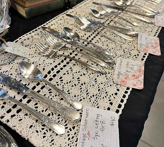 Ornate silverware that made every meal feel special, when forks were heirlooms instead of disposable plastic afterthoughts.
