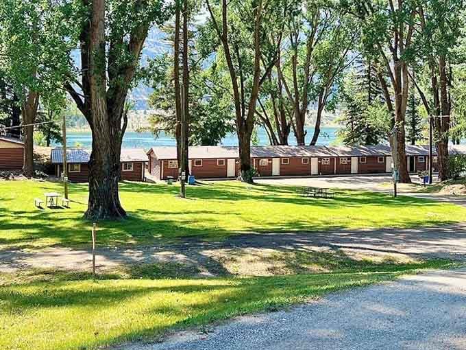 Sun Cove Resort's lakeside cabins under towering trees deliver that classic Pacific Northwest summer camp vibe for grown-ups.