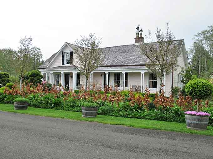 Gardens flourish in front of these vintage beauties, tended with obvious love and care.