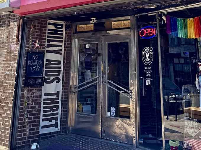 The entrance stands ready to welcome treasure hunters, bargain seekers, and anyone who appreciates a good secondhand score.