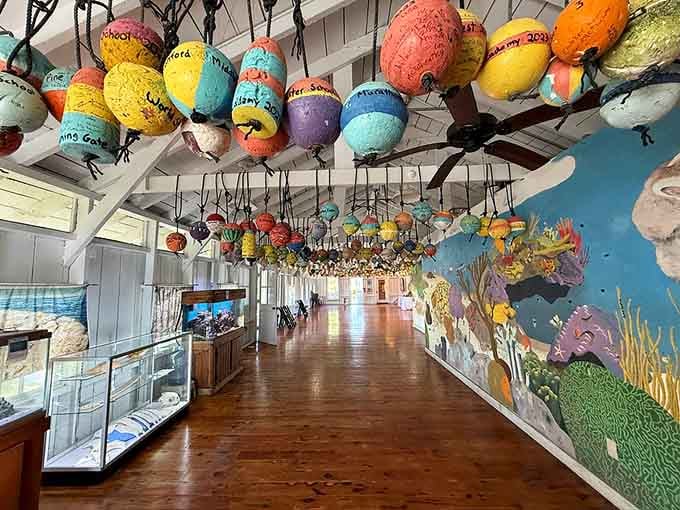 Colorful fish sculptures and maritime treasures fill the museum, turning history into an underwater art gallery experience.