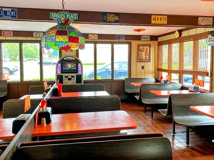 Vinyl booths and a jukebox create the perfect setting for conversations that last longer than the meal itself.