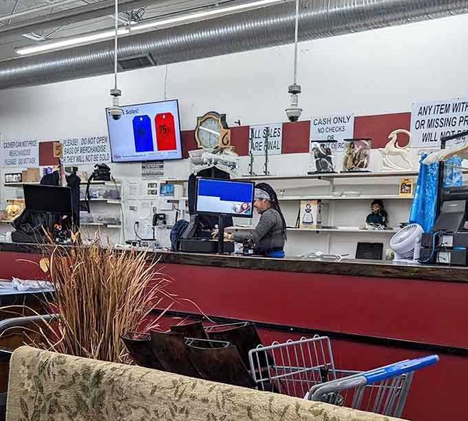 The finish line of your treasure hunt, where friendly faces ring up your haul of incredible deals.