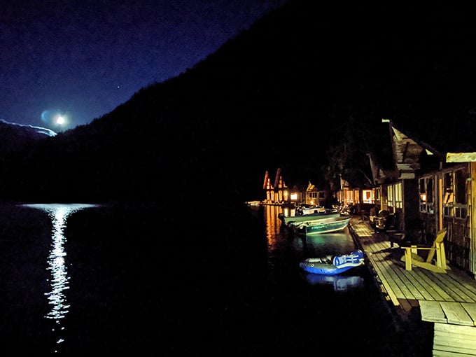 When night falls and the propane lights glow, the resort turns into pure mountain magic.