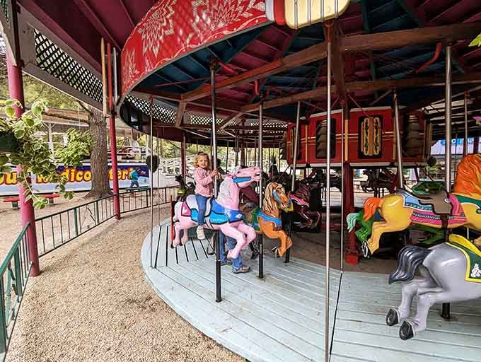 The carousel at Santa's Land spins to timeless music that sounds like childhood memories coming to life.