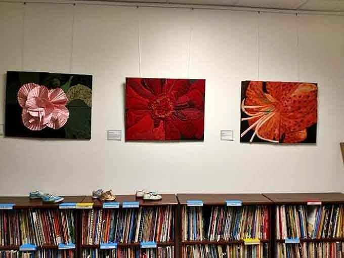 Floral textile art that brings the garden indoors without any of the watering responsibilities.