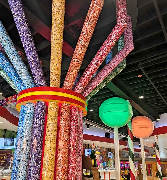 A lollipop display so magnificent it makes regular candy aisles look like they're not even trying anymore.