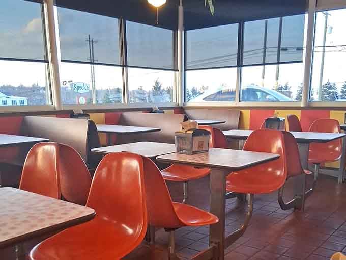 More seating means more happy customers, and those orange chairs have supported countless satisfied diners over the years.